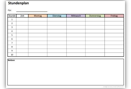 Stundenplan Archive - Alle-meine-Vorlagen.de