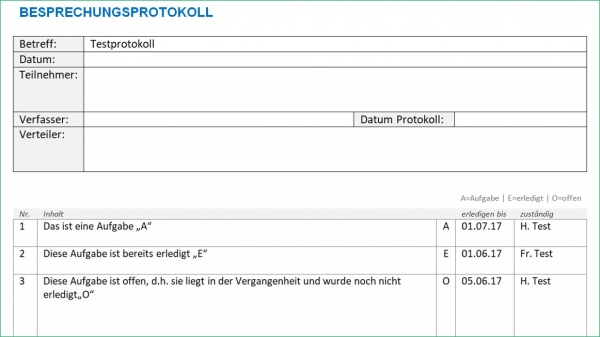 Protokoll Vorlage Word - Alle-meine-Vorlagen.de