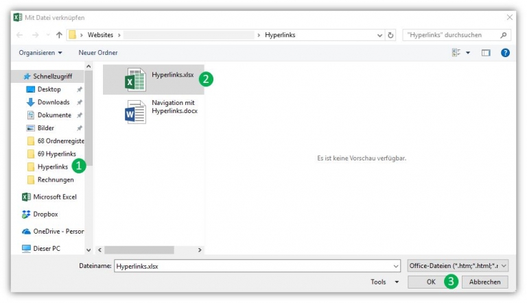 Navigation mit Hyperlinks in Excel - Alle-meine-Vorlagen.de