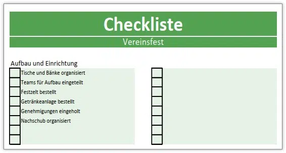 Checkliste Vorlage für Excel - Alle-meine-Vorlagen.de