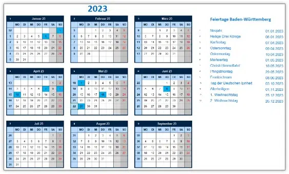 10 kostenlose Kalender Vorlagen für 2023 - Alle-meine-Vorlagen.de