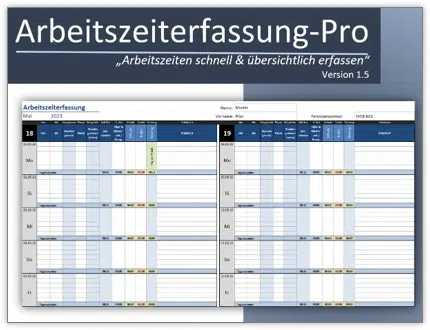 Arbeitszeiterfassung-Pro - Alle-meine-Vorlagen.de