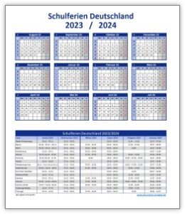 Schulferien Deutschland 2023/2024 - Alle-meine-Vorlagen.de