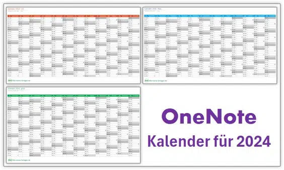 Kalender 2024 für OneNote – kostenlose Vorlage - Alle-meine-Vorlagen.de
