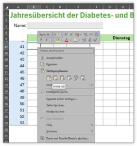 Diabetes- und Blutzuckertabelle für Excel - Alle-meine-Vorlagen.de