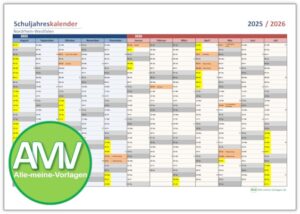 Schulkalender 2025/2026 für alle Bundesländer - Alle-meine-Vorlagen.de